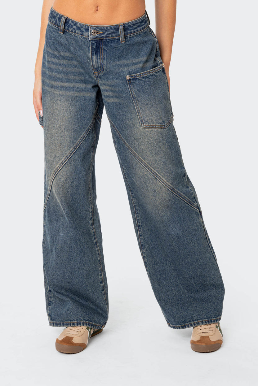 Serena Low Rise Baggy Carpenter Jeans – edikted