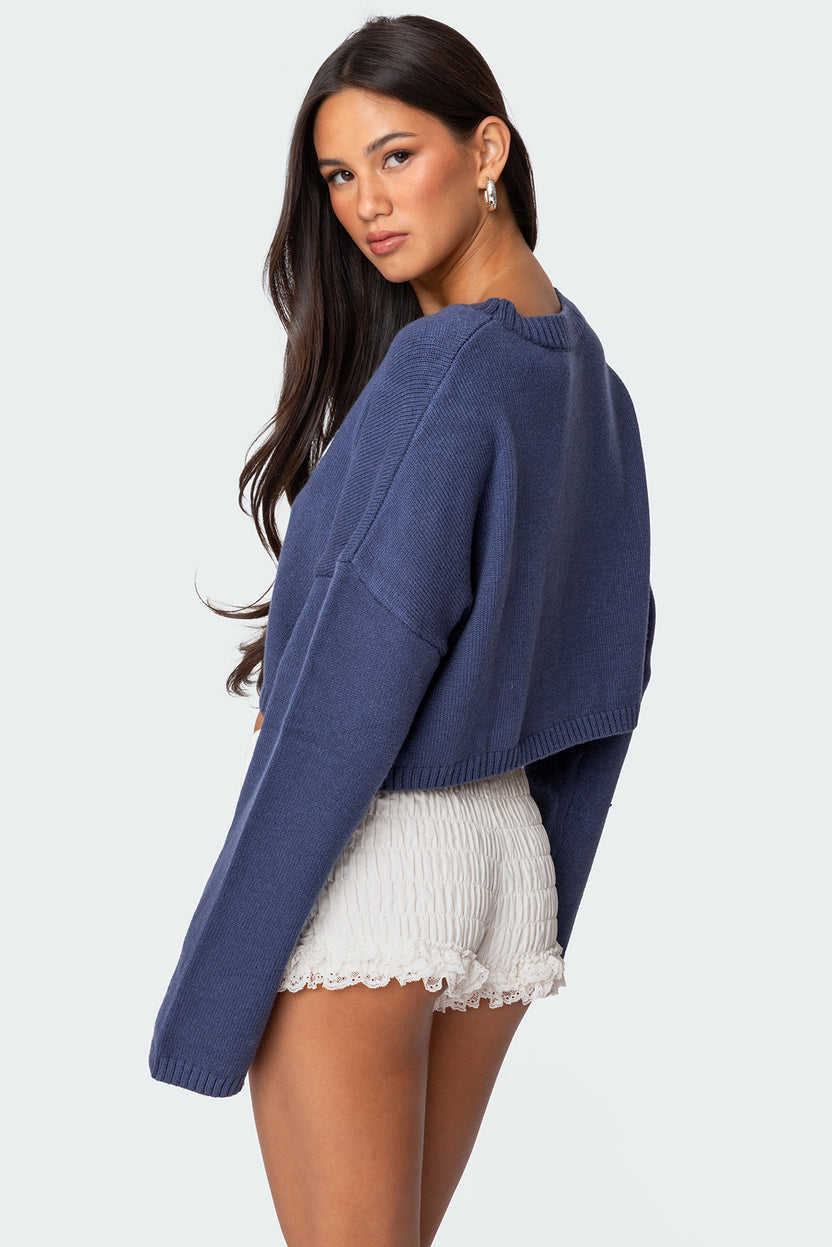 Knit Bow Cropped Sweater – edikted