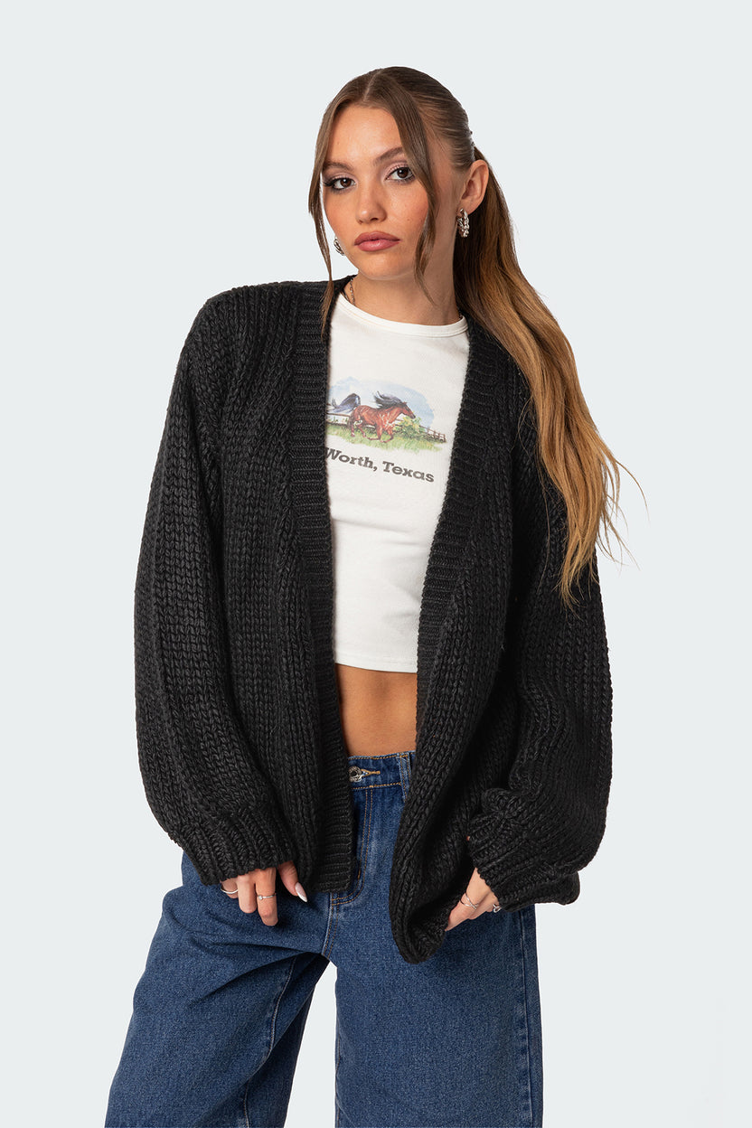 Anina Oversized Knit Cardigan – edikted