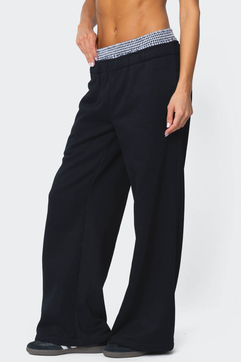 Gingham Boxer Detail Sweatpants – edikted