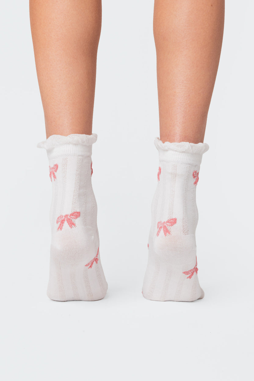 Bow Printed Socks – edikted
