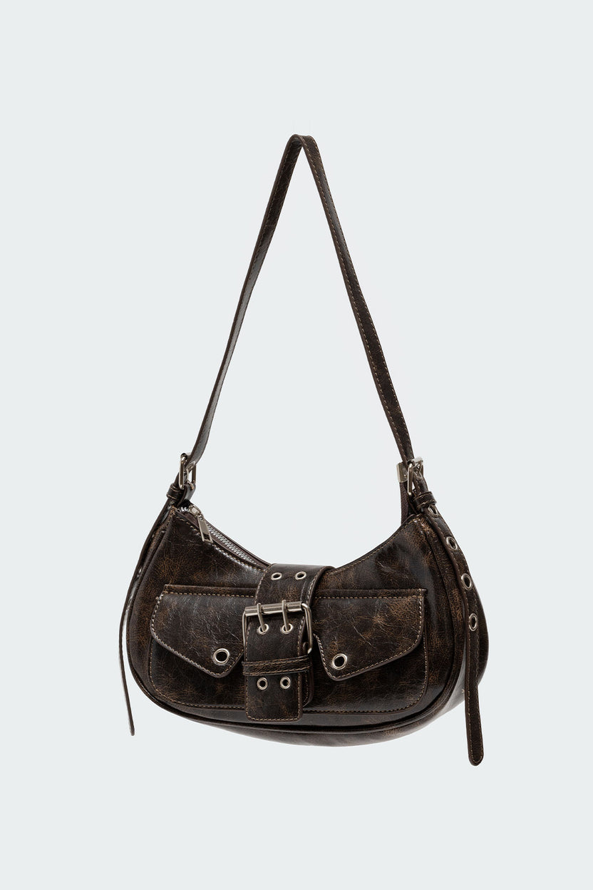 Washed Faux Leather Buckle Bag – edikted