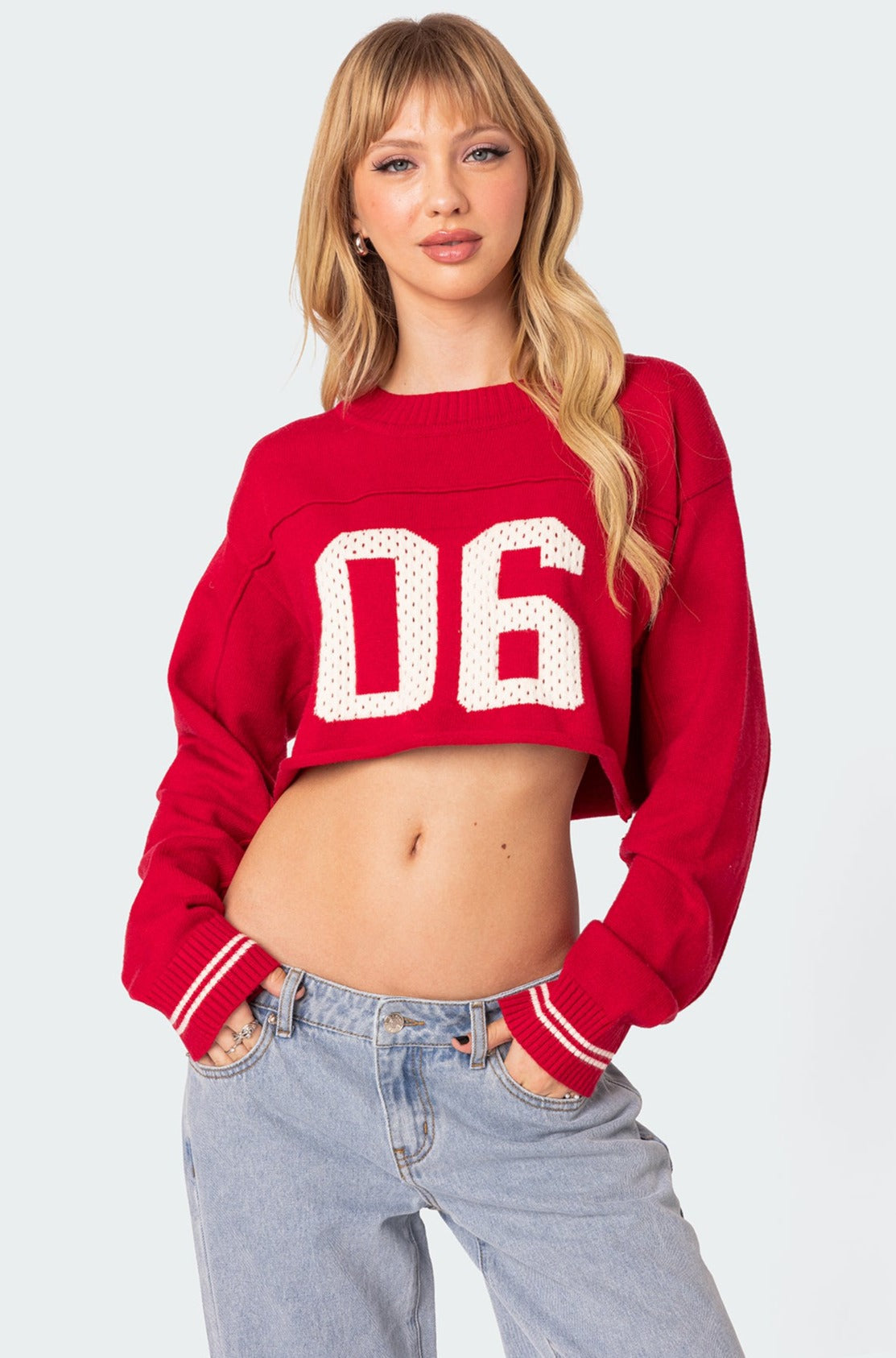 Varsity Cropped Sweater – edikted