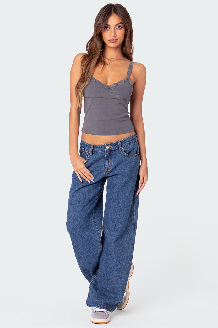 Amilia Lace Trim Tank Top – edikted