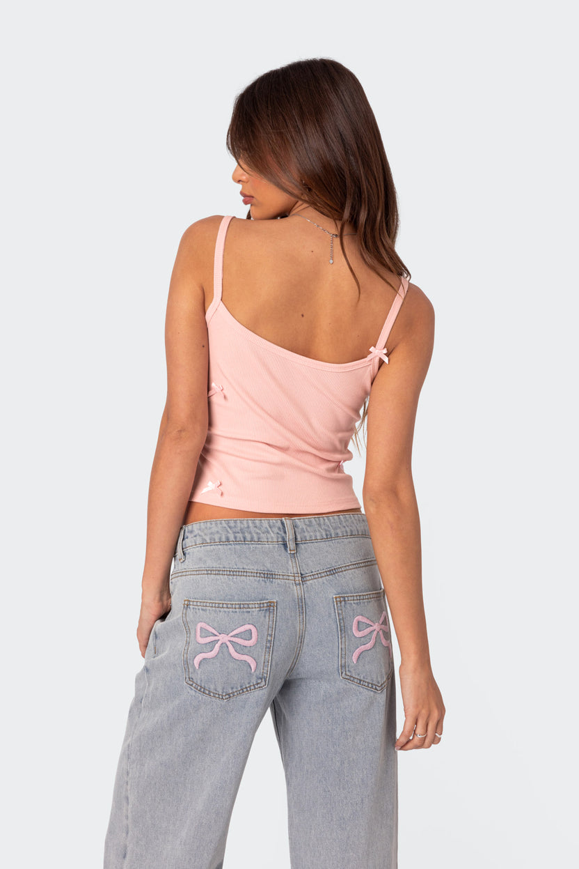 Emilia Ribbed Bow Tank Top – edikted