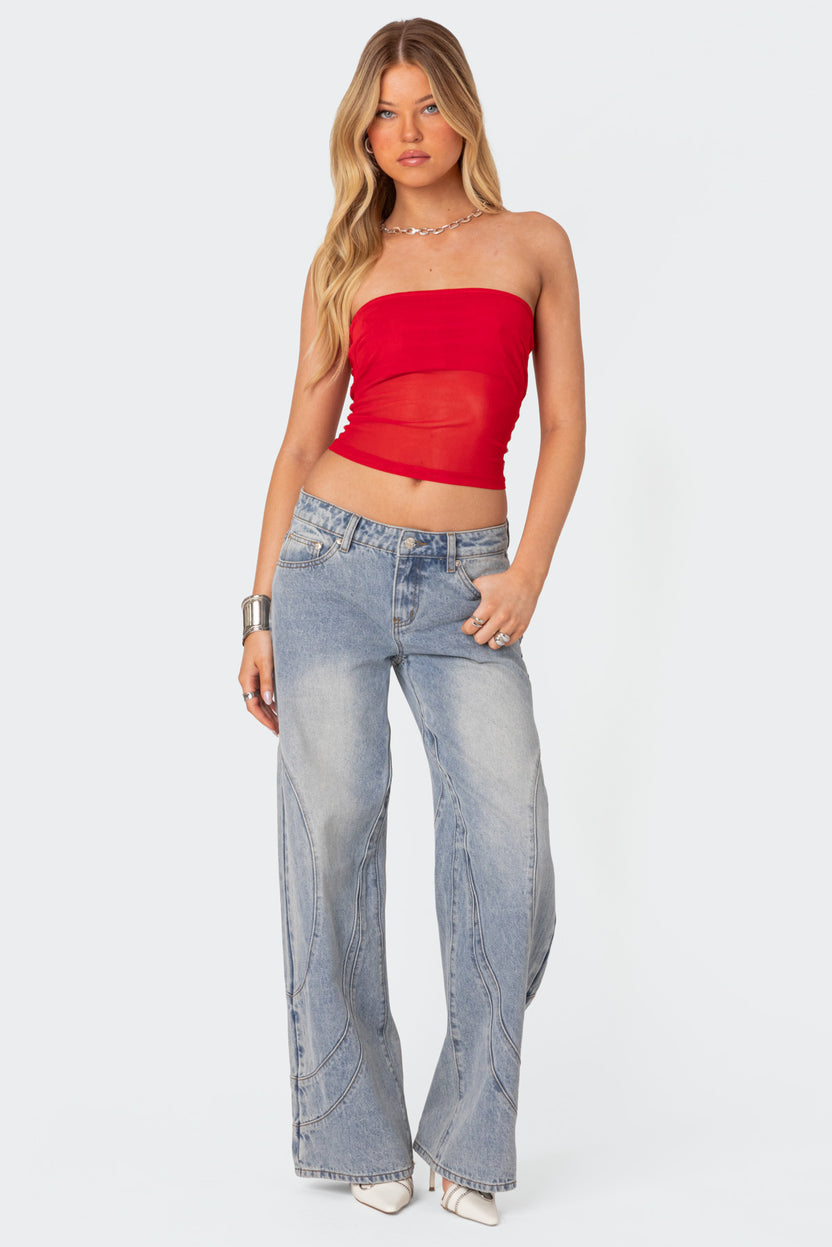 Celestia Sheer Mesh Tube Top – edikted
