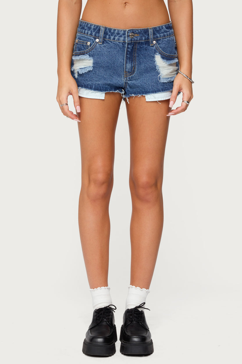 Devin Low Rise Micro Denim Shorts – edikted