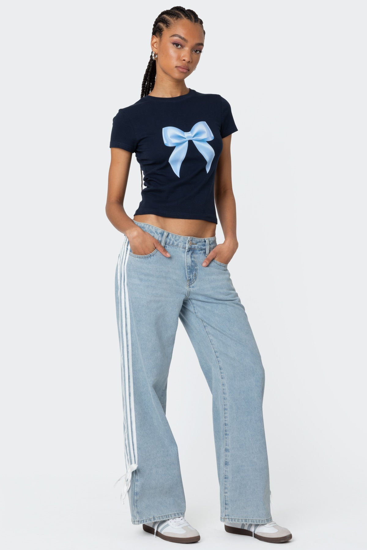 Washed Low Rise Ribbon Jeans – edikted