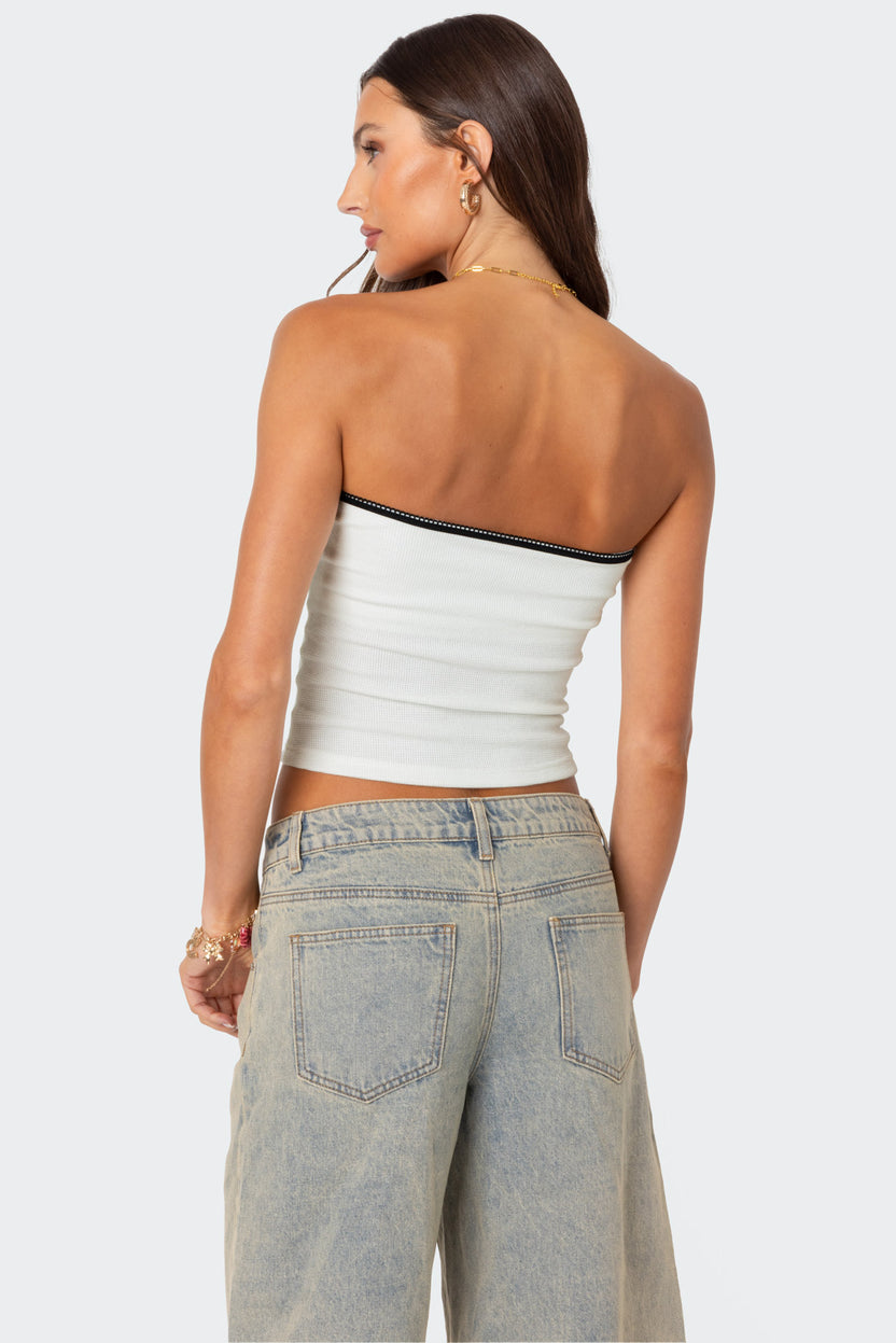 Built In Bra Waffle Tube Top – edikted