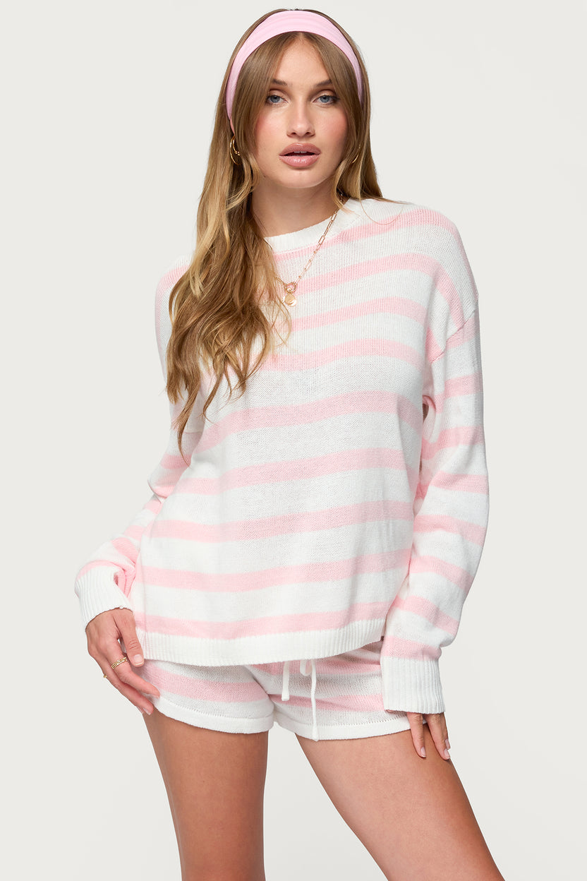 Amaris Oversized Striped Knit Sweater – edikted