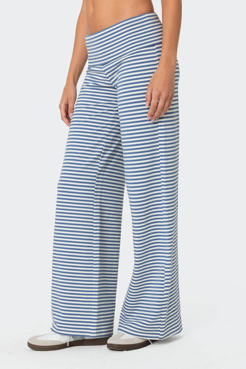 Lilah Striped Fold Over Pants – edikted