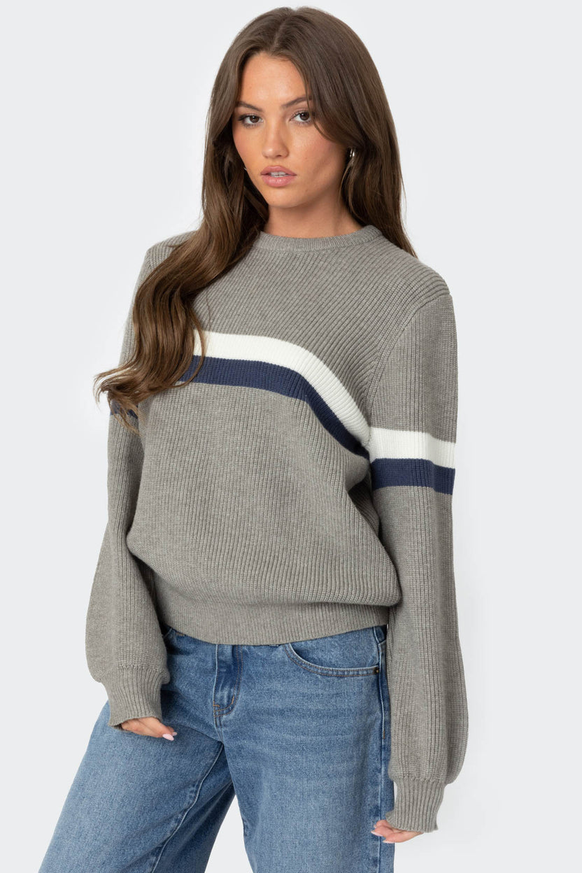 Nautical Striped Oversized Sweater – edikted