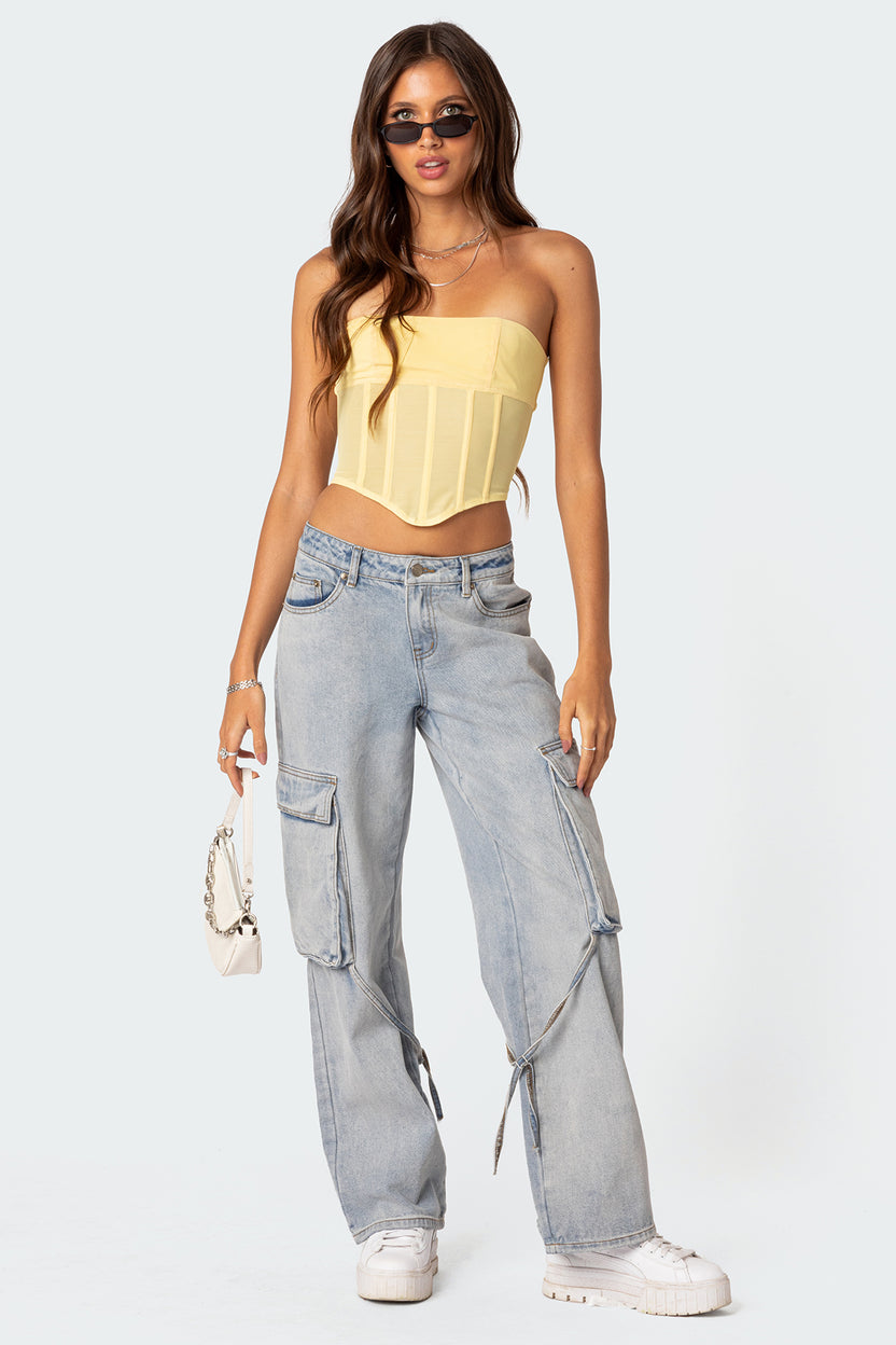 Evangeline Sheer Mesh Corset – edikted