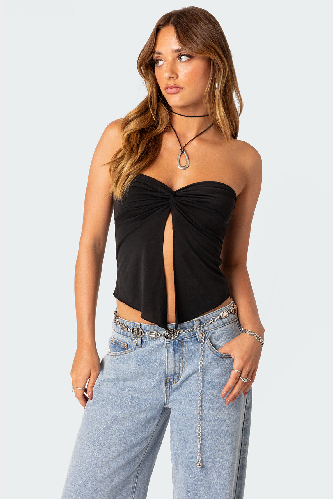 Twisted Split Front Tube Top – edikted