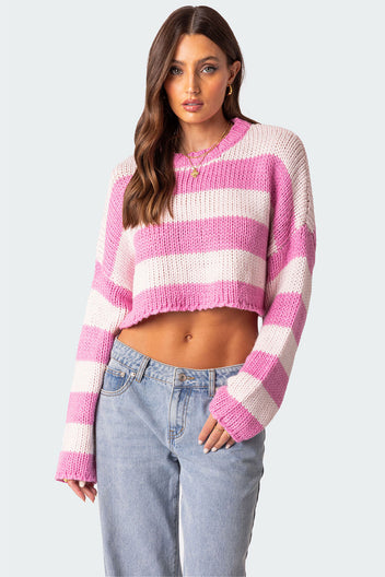 Ozzy Cropped Knitted Sweater – edikted
