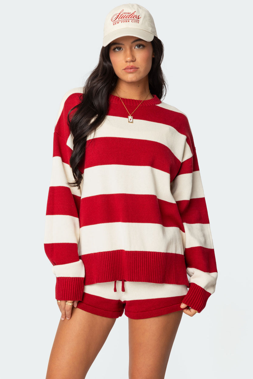 Riley Oversized Striped Sweater – edikted