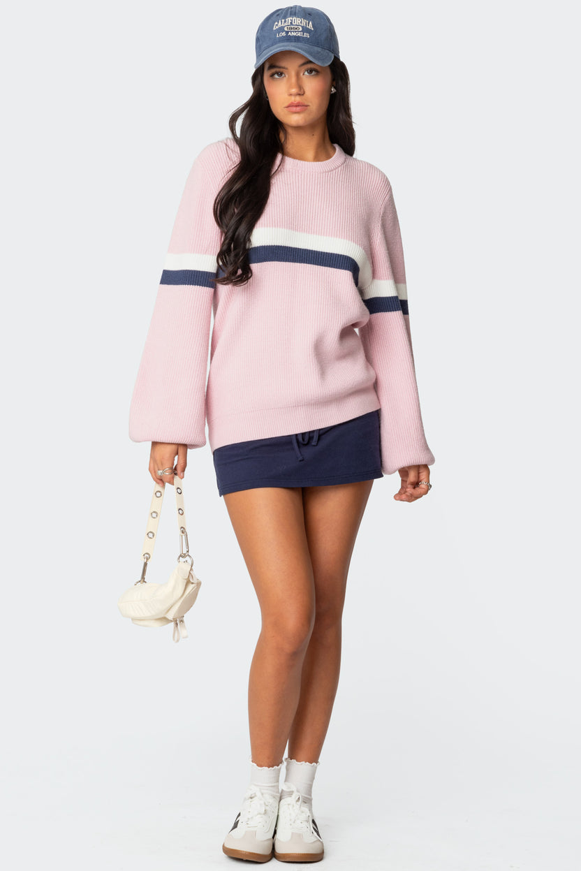 Nautical Striped Oversized Sweater – edikted