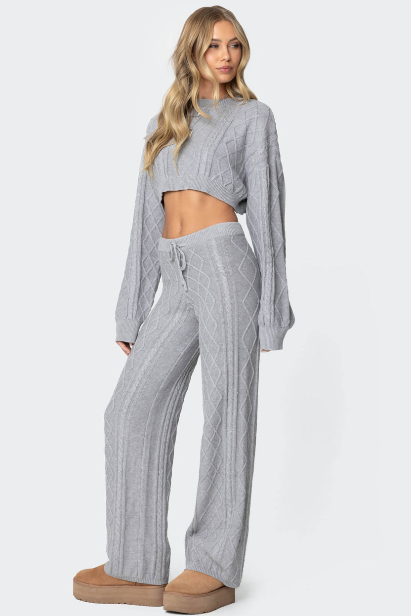 Kasey Cable Knit Pants – edikted