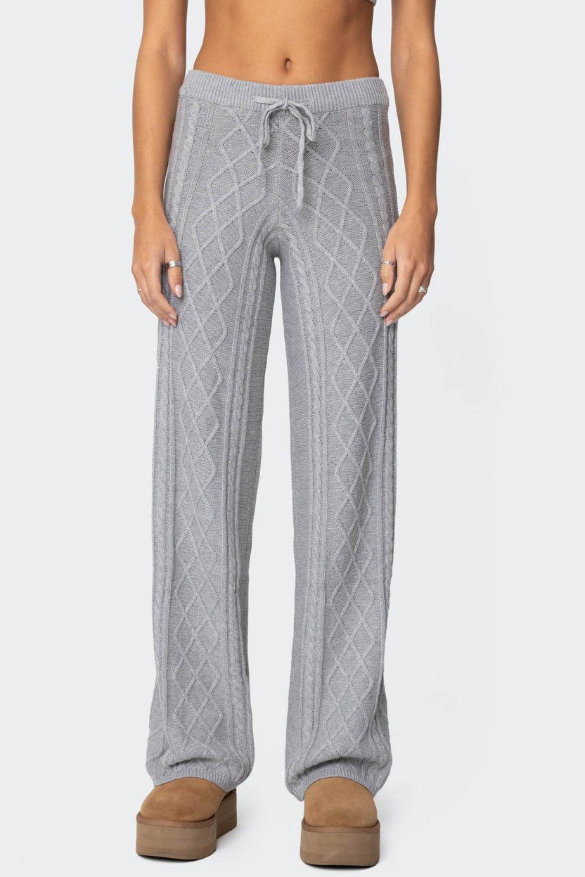 Kasey Cable Knit Pants – edikted