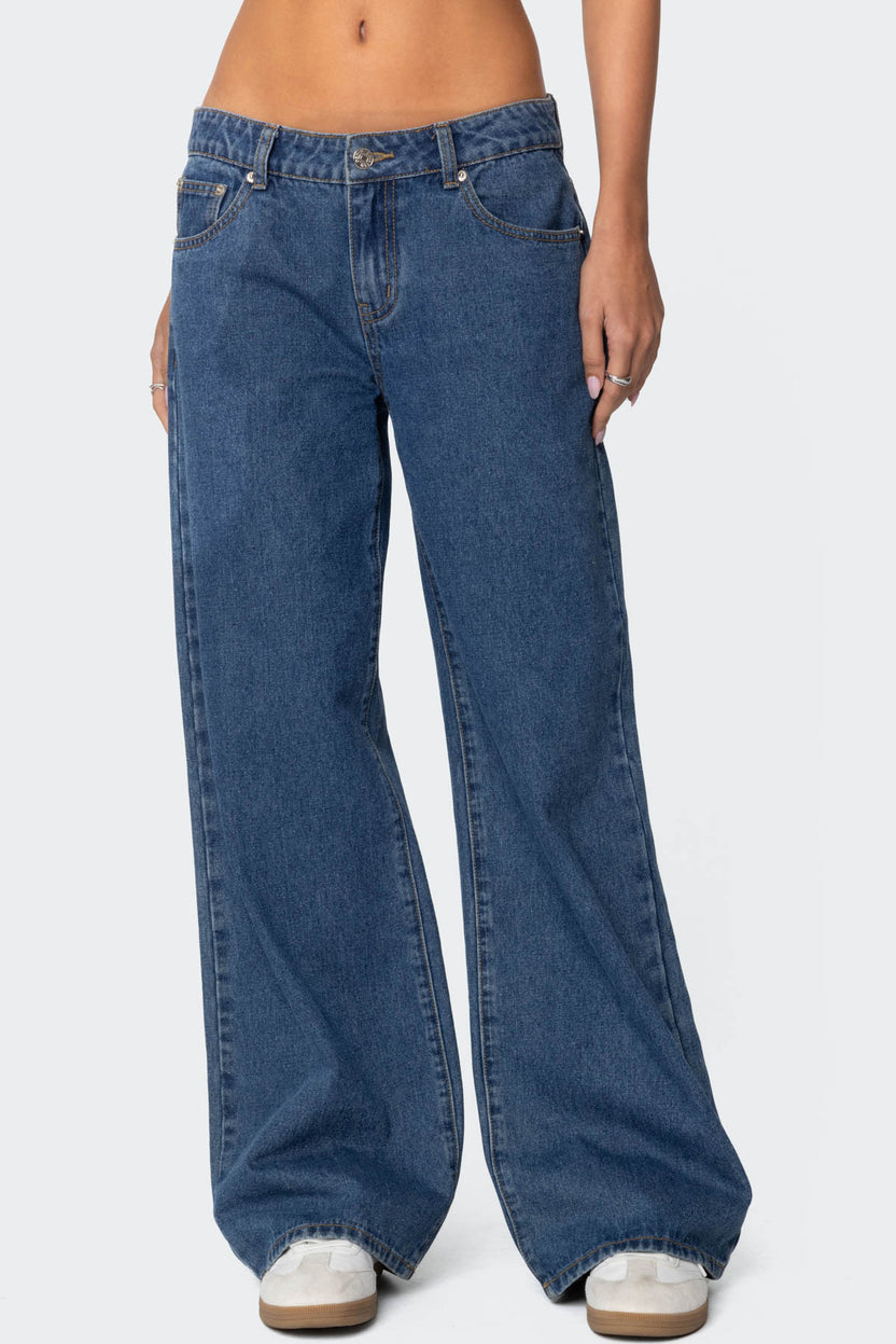 Raelynn Washed Low Rise Baggy Jeans – edikted
