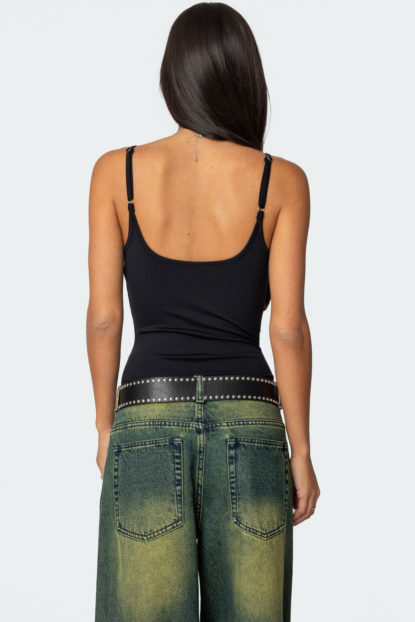 Teaghan V Neck Fitted Bodysuit – edikted