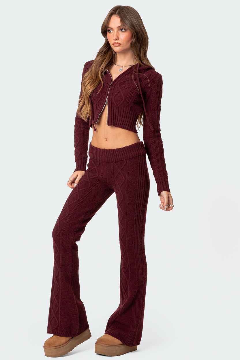 Ray Cable Knit Flared Pants – edikted
