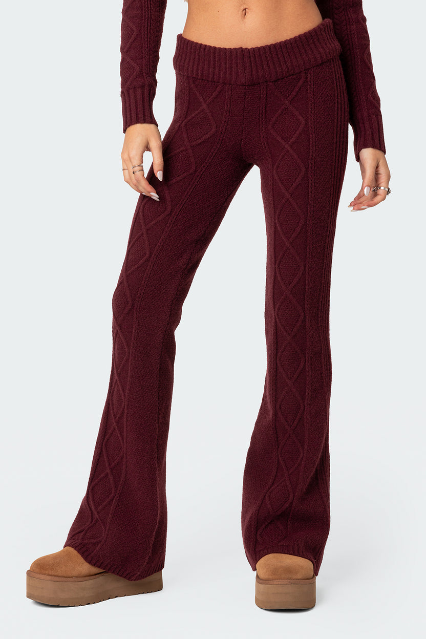Ray Cable Knit Flared Pants – edikted