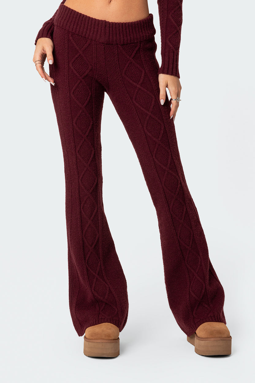 Ray Cable Knit Flared Pants – edikted