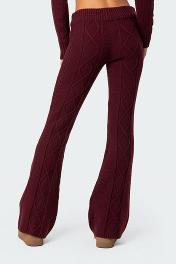 Ray Cable Knit Flared Pants – edikted