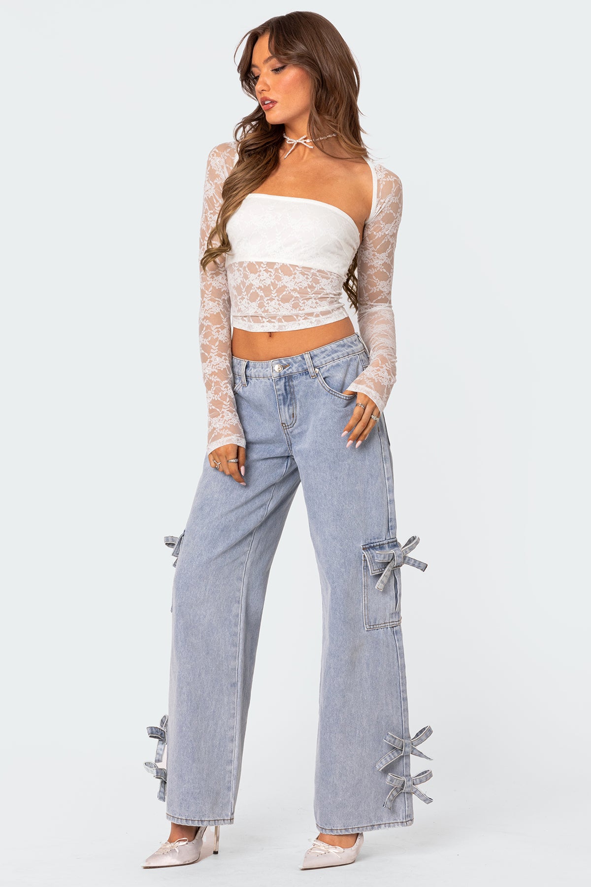 Addison Sheer Lace Two Piece Top – edikted