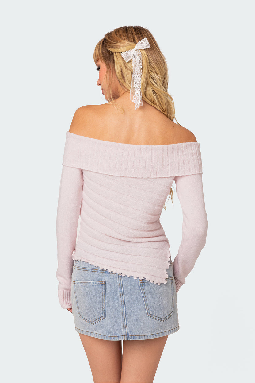 Sonya Fold Over Knit Top – edikted