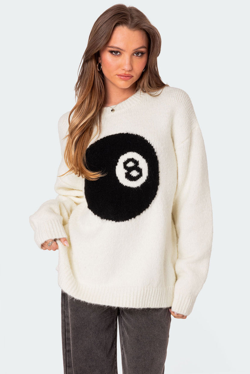 Magic 8 Oversized Chunky Knit Sweater – edikted
