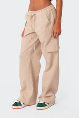 Lyric Linen Look Cargo Pants – edikted