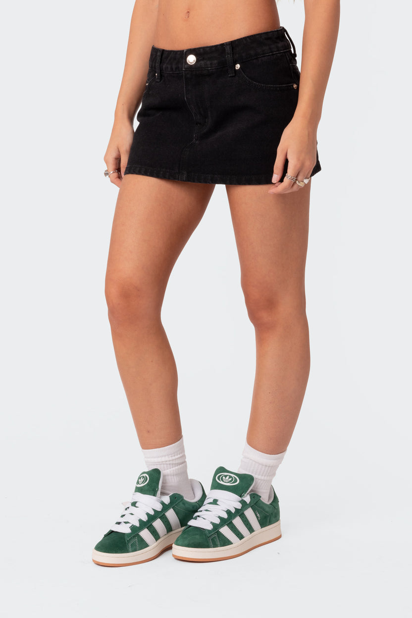 Spencer Low Rise Denim Micro Skirt – edikted