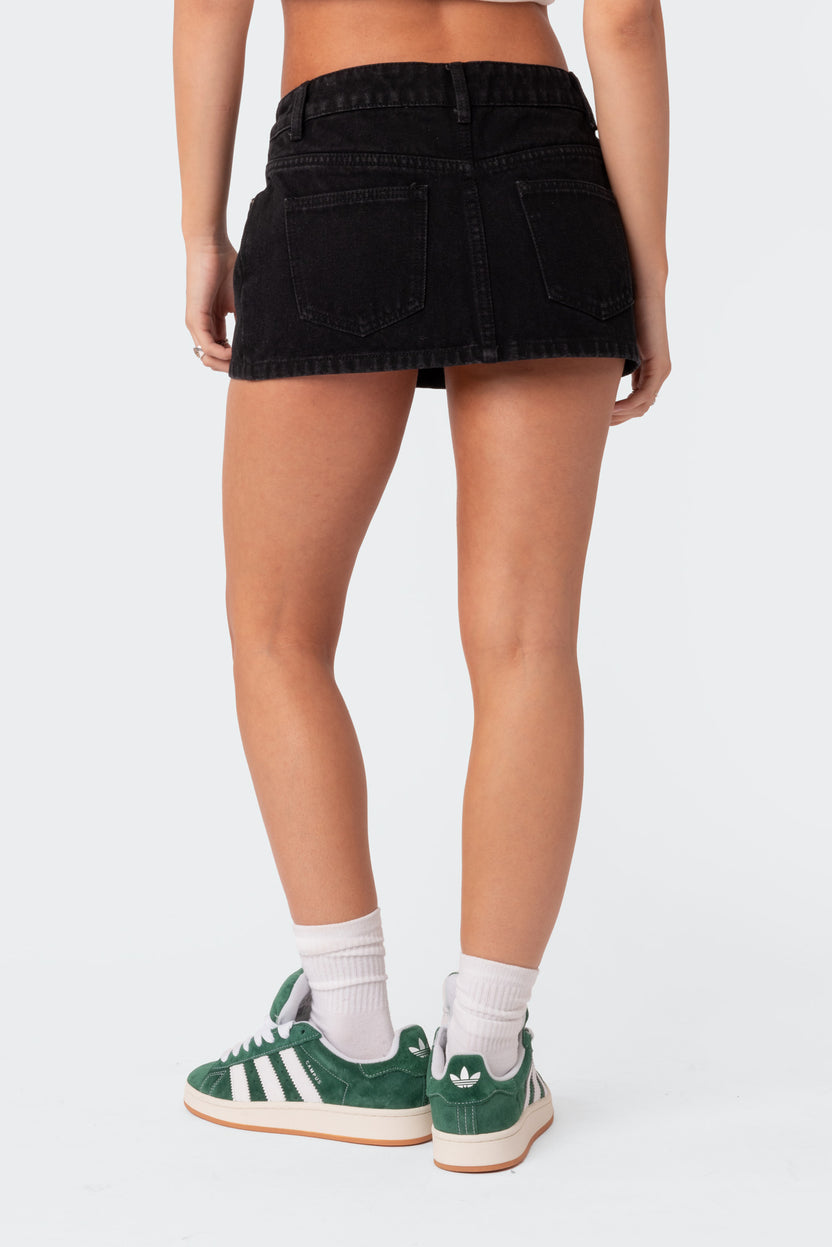 Spencer Low Rise Denim Micro Skirt – edikted