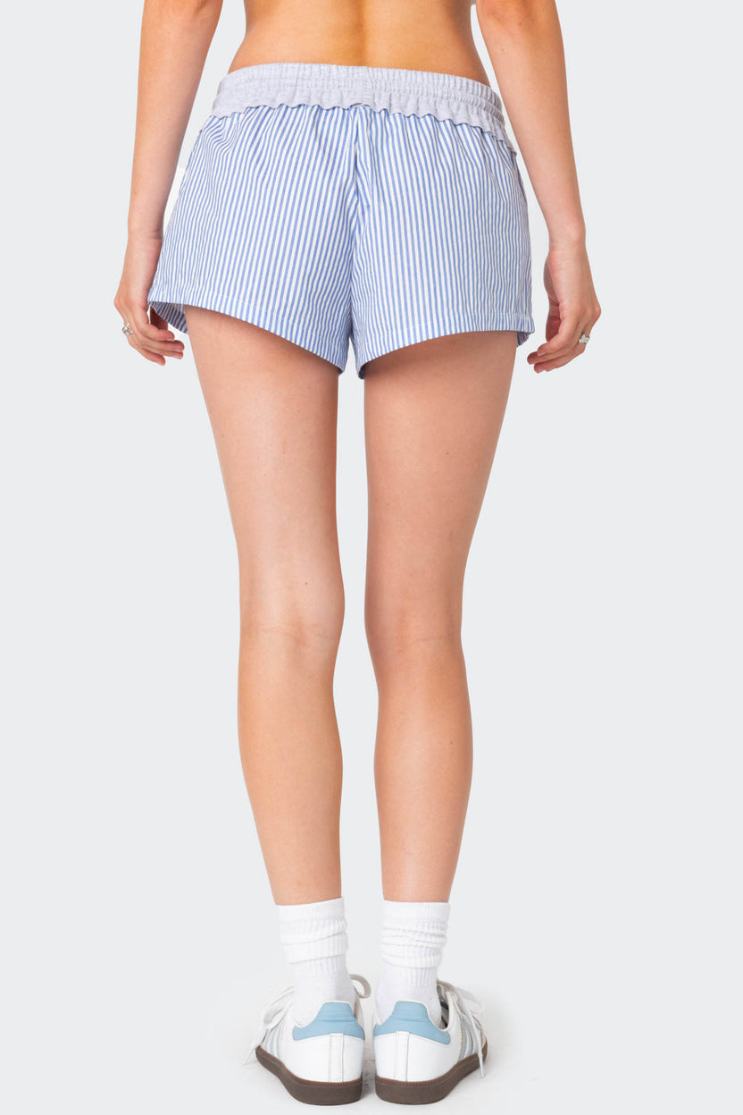 Riva Striped Contrast Shorts – edikted