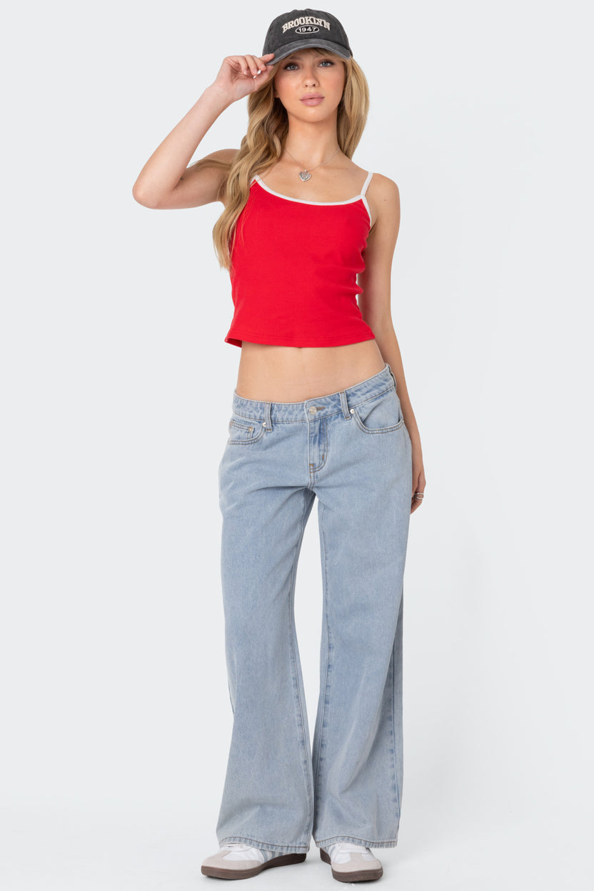 Franky Ribbed Contrast Tank Top – edikted