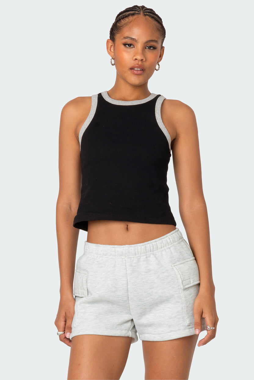 Wes Contrast Ribbed Tank Top – edikted