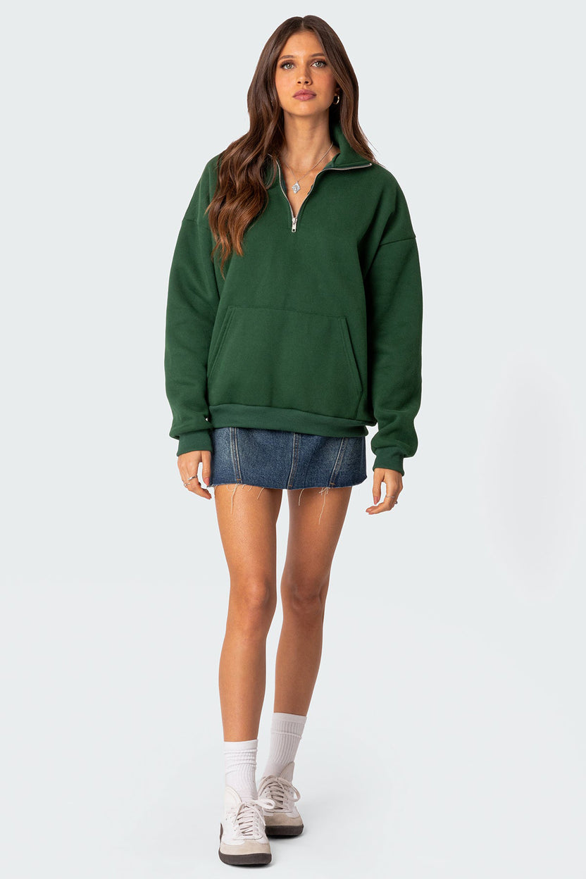 Oversized Quarter Zip Sweatshirt – edikted