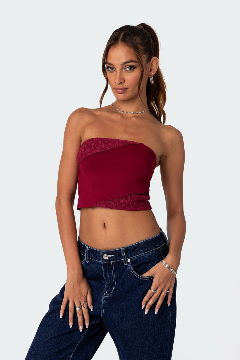 Lace Patchwork Tube Top – edikted