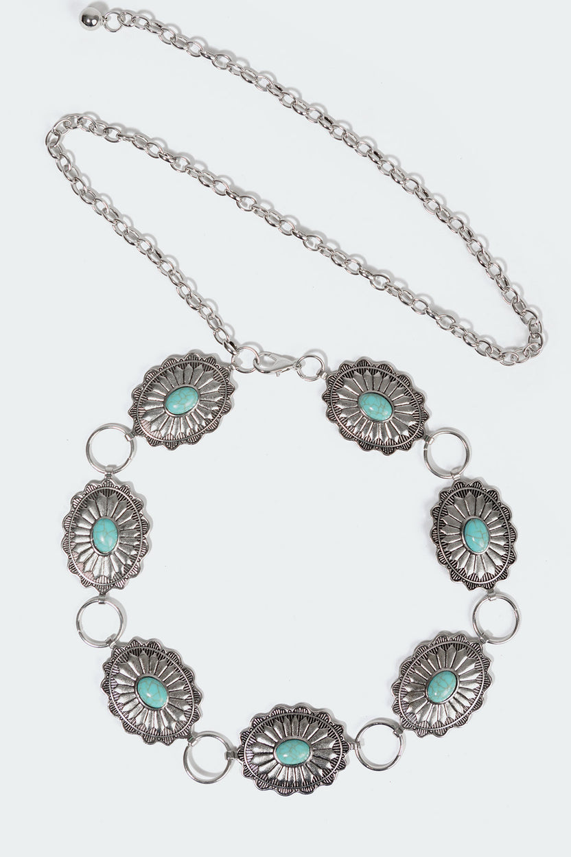 Turquoise Gem Pendant Belt – edikted
