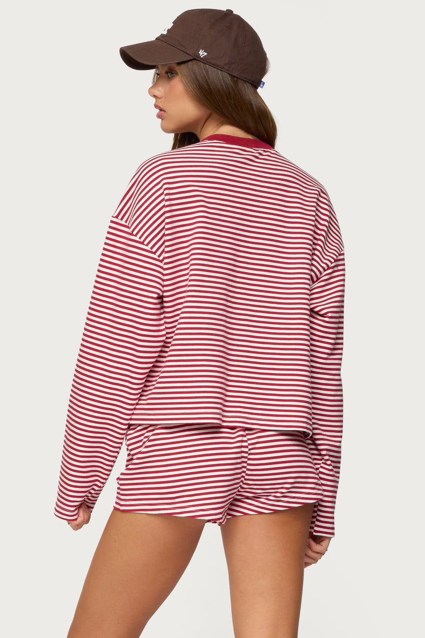 Jainee Striped Long Sleeve T Shirt – edikted