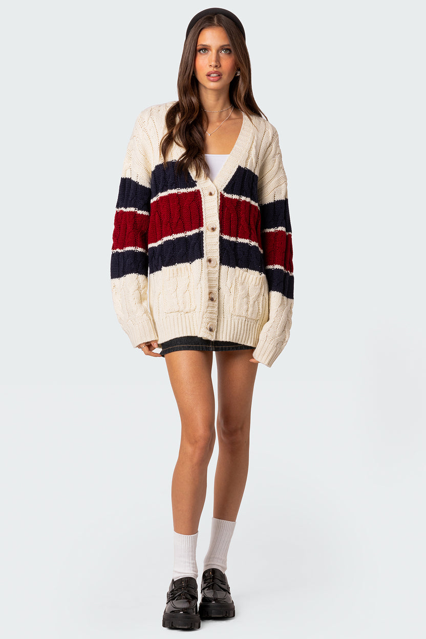 Tinsley Oversized Cable Knit Cardigan – edikted