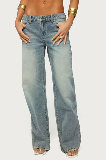 Raelynn Washed Low Rise Baggy Jeans – edikted