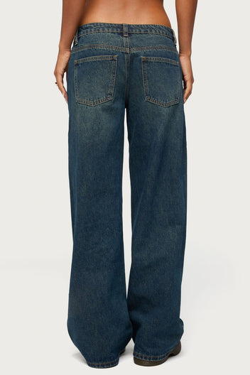 Raelynn Washed Low Rise Baggy Jeans – edikted