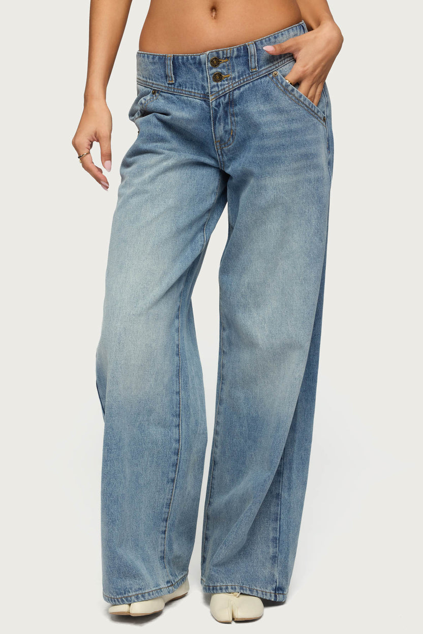 Meredith Low Rise Wide Leg Jeans – edikted