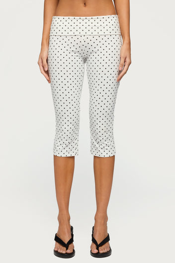 Eloisa Polka Dot Foldover Capri Pants – edikted
