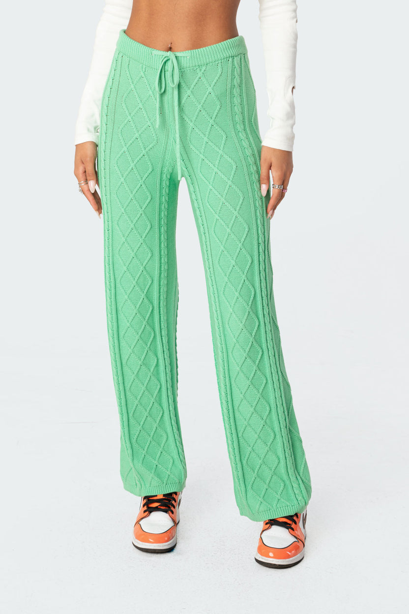 Kasey Cable Knit Pants – edikted