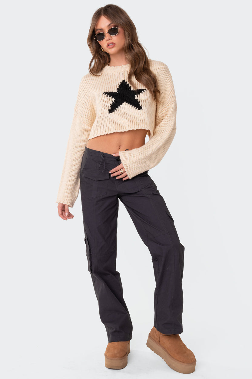 Mega Star Cropped Sweater – edikted
