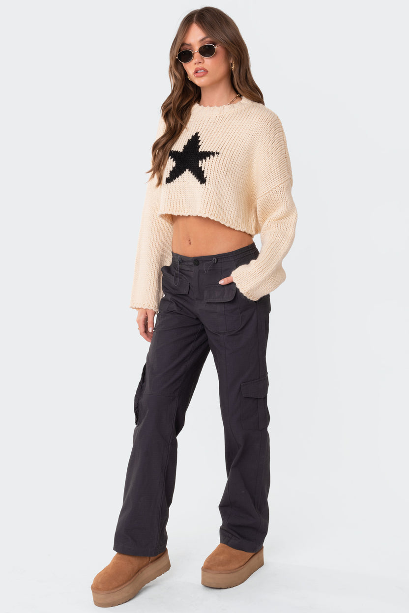 Mega Star Cropped Sweater – edikted
